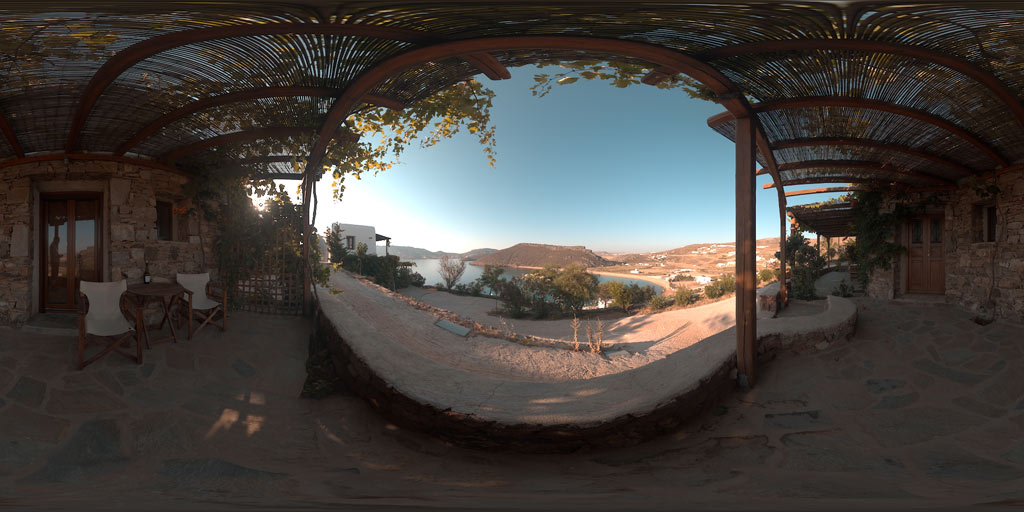 HDRI 360° Mykonos panormos, Greece | Openfootage